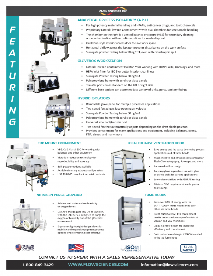 2020 FSI Standard Line Card - Flow Sciences, Inc.